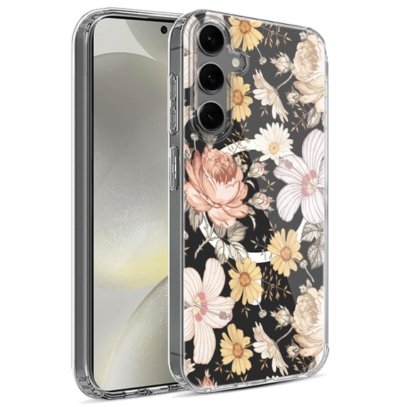 For Samsung Galaxy S25+ /S25 Plus /S24+ Plus Case, Hybrid Flower Design ...