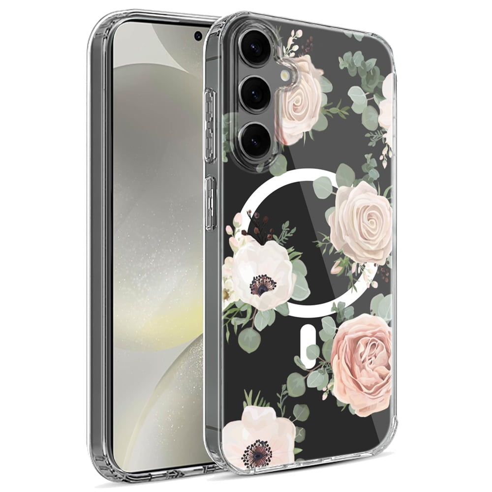 For Samsung Galaxy S25+ /S25 Plus /S24+ Plus Case, Hybrid Flower Design ...
