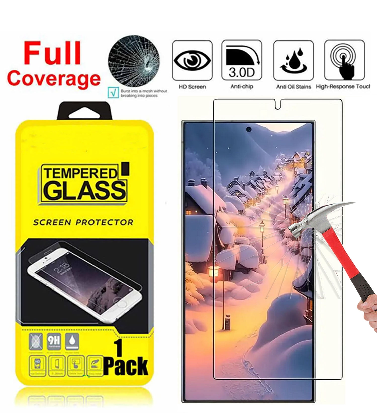 Samsung Galaxy S25 Screen Protector, Takfox HD Clear Tempered Glass ...