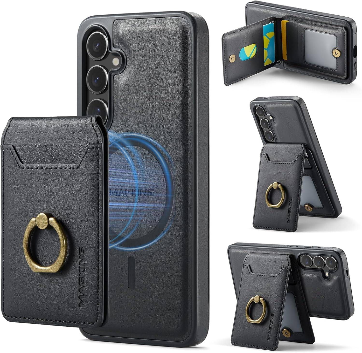 for Samsung Galaxy S25 Ultra 2 in 1 Detachable Card Bag Wallet Case ...