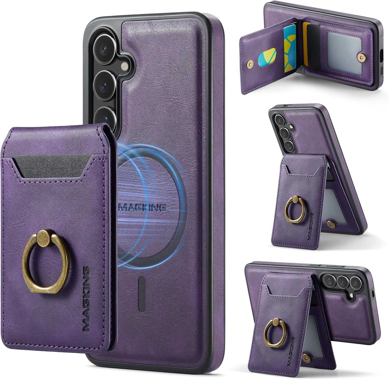 for Samsung Galaxy S25 Ultra 2 in 1 Detachable Card Bag Wallet Case ...