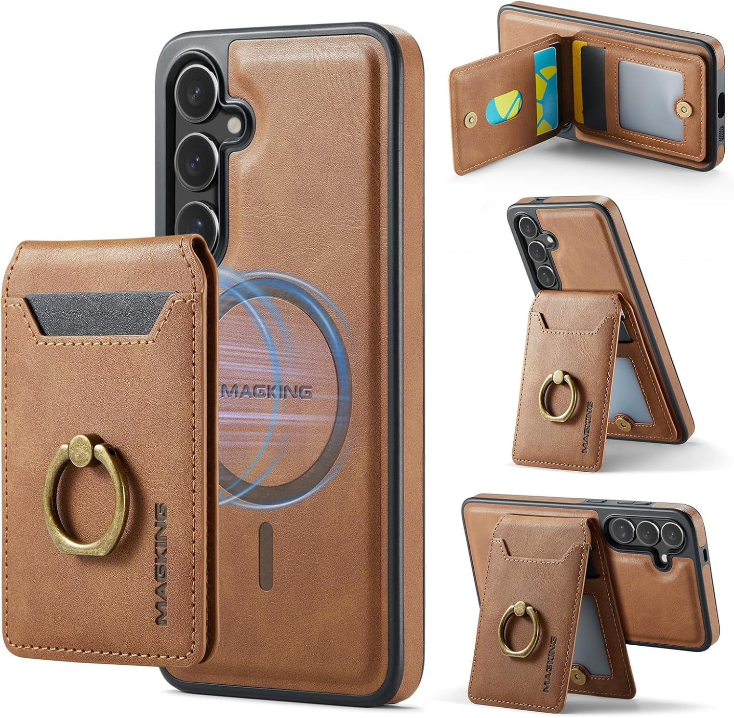 for Samsung Galaxy S25 Ultra 2 in 1 Detachable Card Bag Wallet Case ...