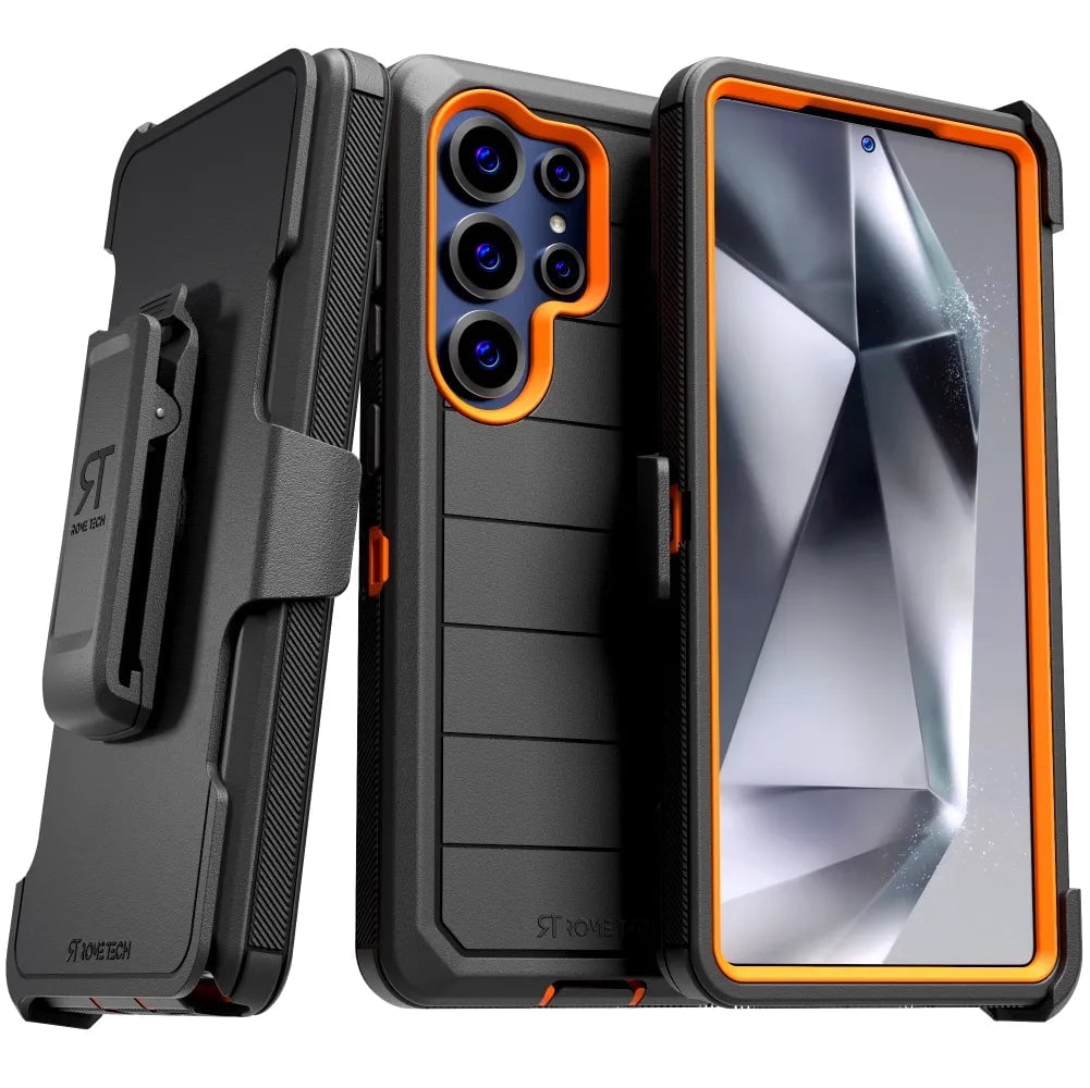 Samsung Galaxy S25 Ultra (2025) Defender Series Case Black / Orange ...