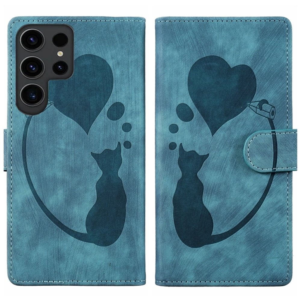 For Samsung Galaxy S25 Ultra 5G 6.9" Cat Patterned Embossed Strong ...