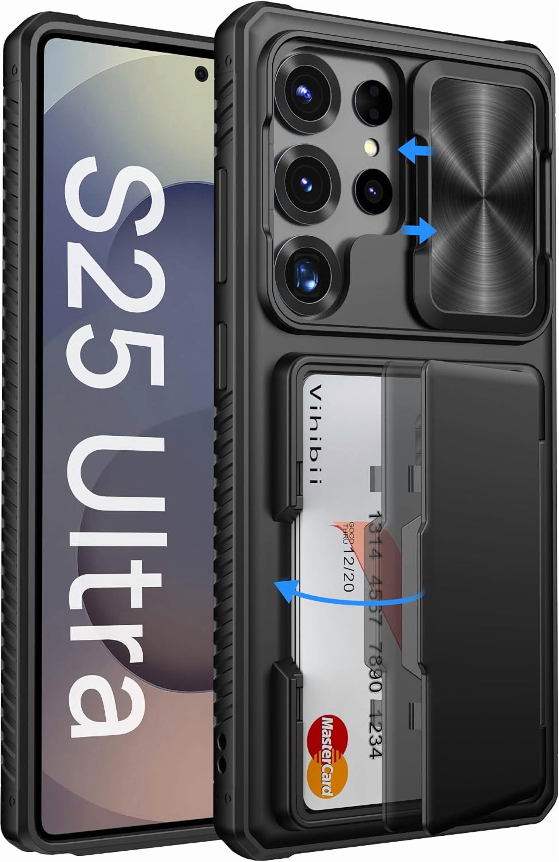 for Samsung Galaxy S25 Ultra Case with Card Holder (4 Cards), [RFID ...