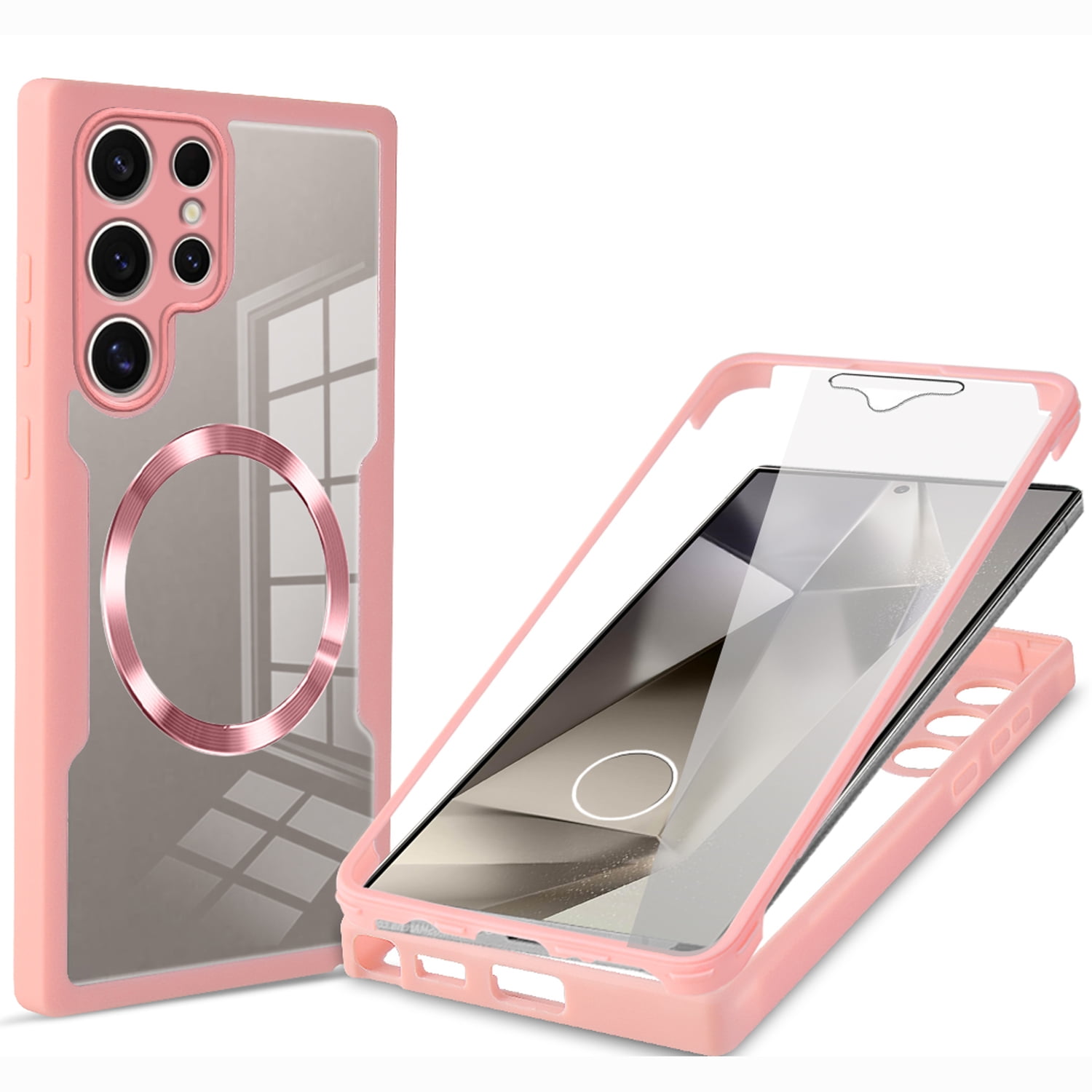 for Samsung Galaxy S25 Ultra Case Clear, Magnetic Case with Screen Protector, Compatible with ...