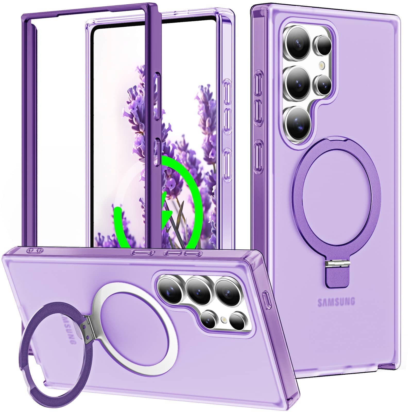 For Samsung Galaxy S25 Ultra Case with Magnetic Ring Stand, 2-in-1 ...