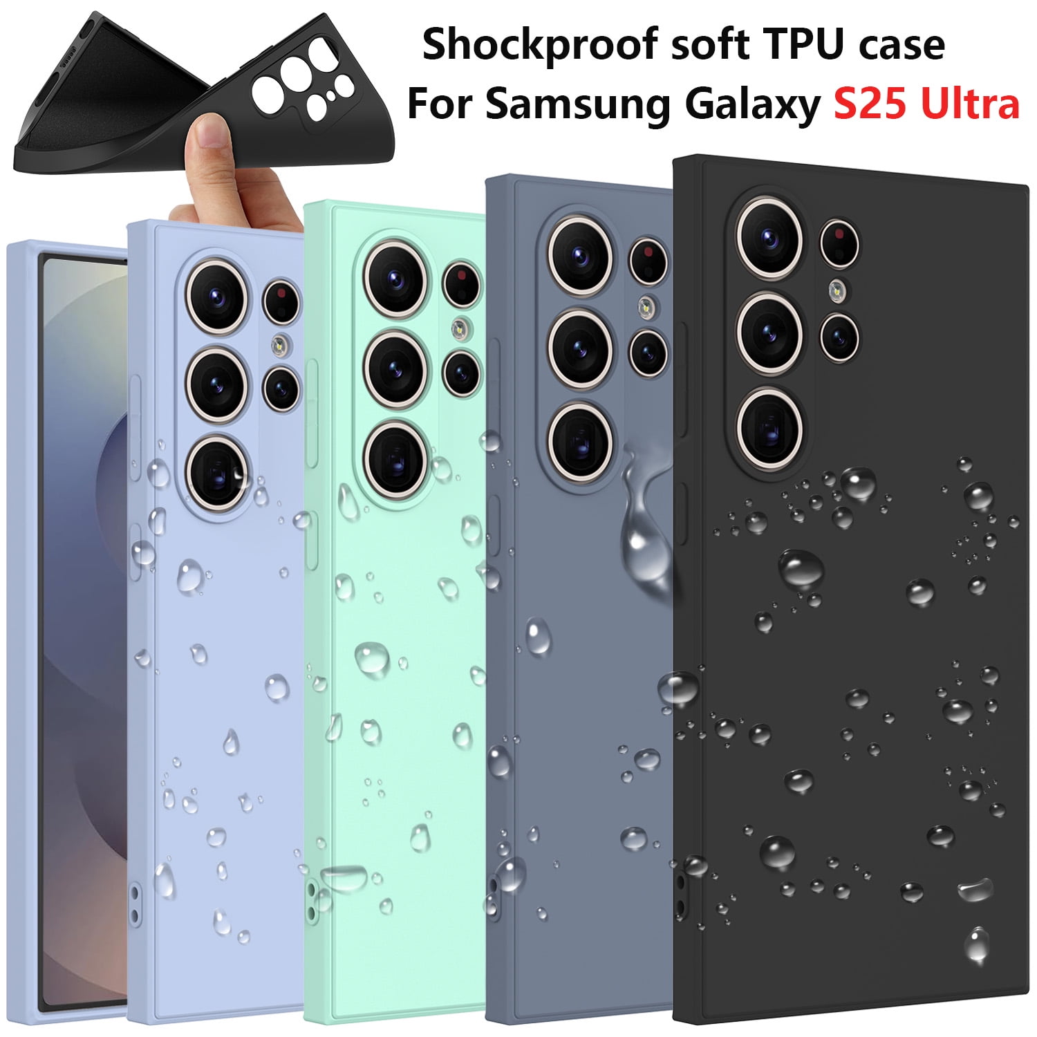 For Samsung Galaxy S25 Ultra Case Silicone Cover, Tekcoo Shockproof Rugged Soft Rubber Ultra ...