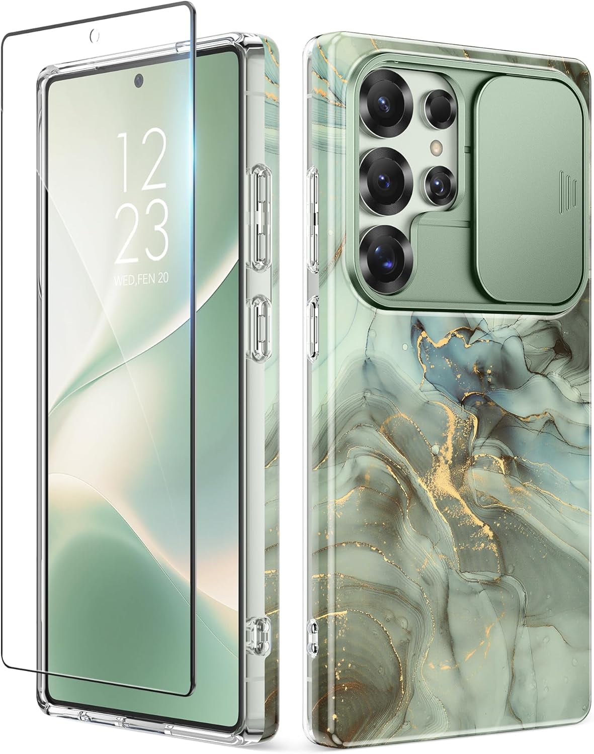 for Samsung Galaxy S25 Ultra Case with Slide Camera Cover, [Screen ...