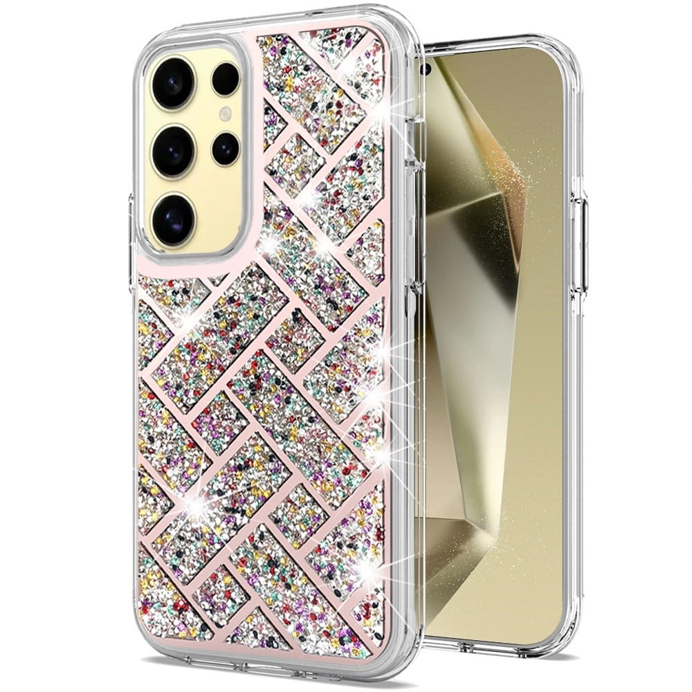 For Samsung Galaxy S25 Ultra Case, Sparkly 3D Design Diamond Shockproof ...
