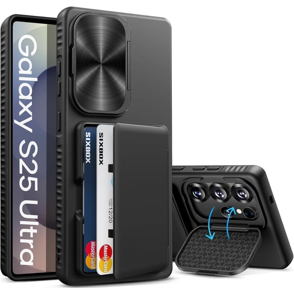 for Samsung Galaxy S25 Ultra Case Wallet, Built-in Stand & Card Holder ...