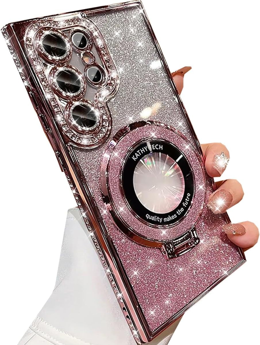 for Samsung Galaxy S25 Ultra Glitter Magnetic Kickstand Case ...
