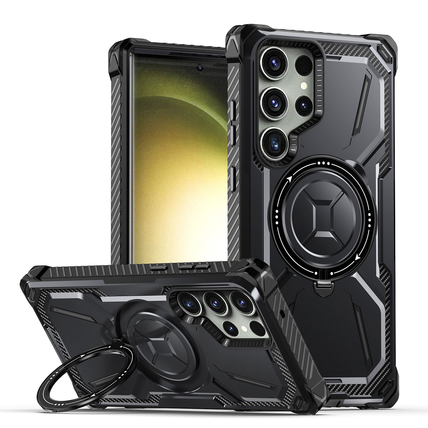 for Samsung Galaxy S25 Ultra Phone Case with Ring Kickstand, Military ...