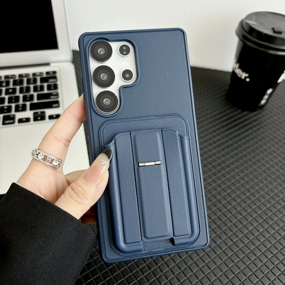 for Samsung Galaxy S25 Ultra Protective Back Case with PU Leather ...