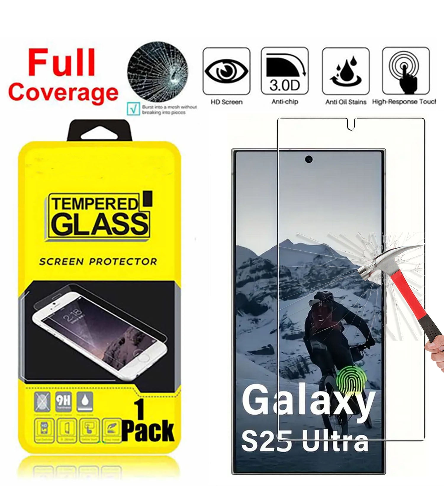 Samsung Galaxy S25 Ultra Screen Protector, Takfox HD Clear Tempered ...