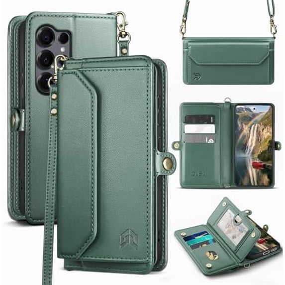 for Samsung Galaxy S25 Ultra Wallet Case with Card Holder, Shoulder and ...