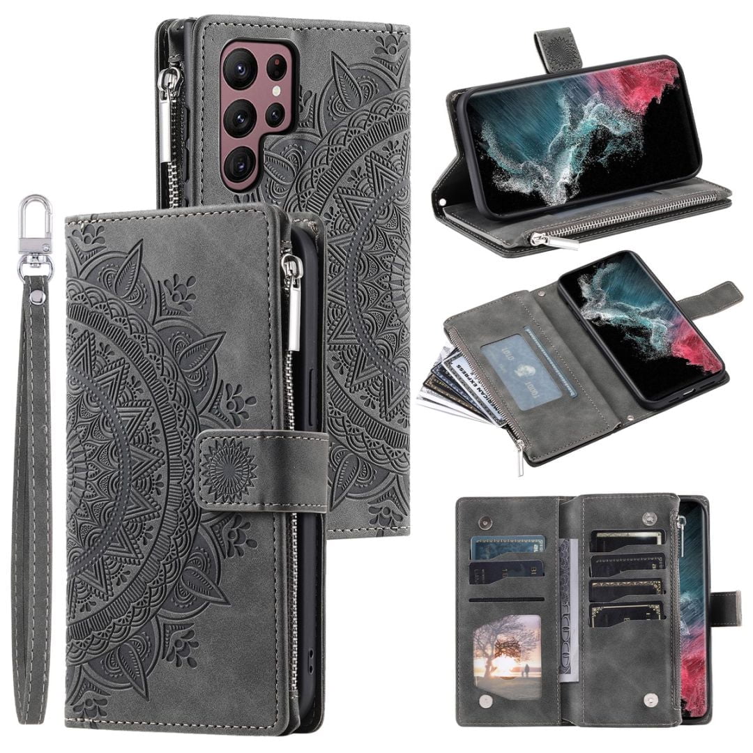 For Samsung Galaxy S25 Ultra 6.9 inch Wallet Case,PU Leather Embossed ...