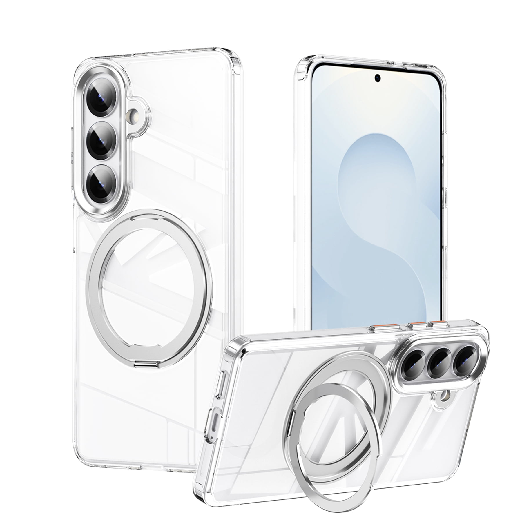 for Samsung Galaxy S26 Clear Case with Magnetic Stand [Compatible with ...
