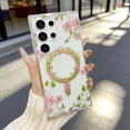 For Samsung Galaxy S26 Magnetic Phone Case,Elegant Floral Print Design ...