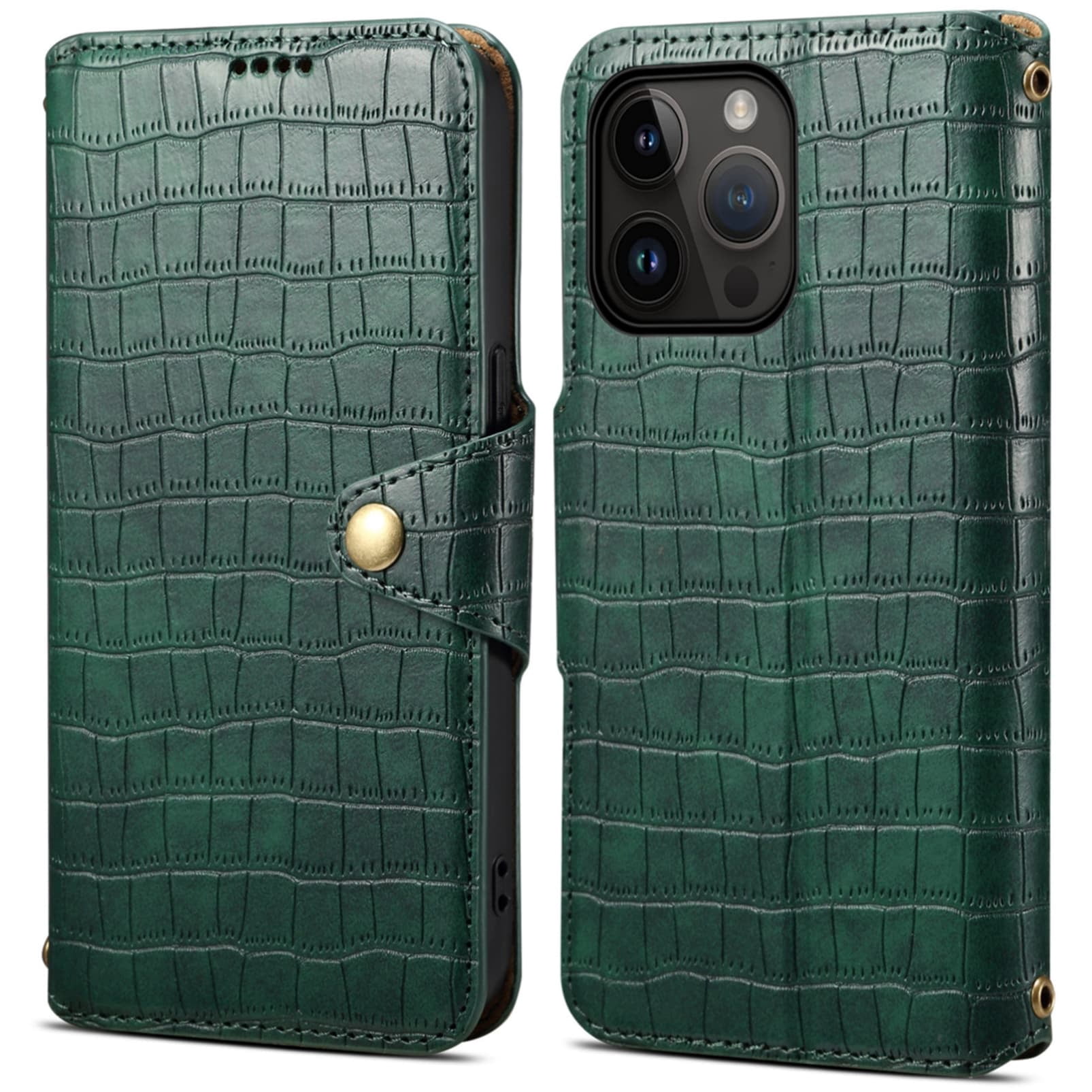 for Samsung Galaxy S26+/S26Plus Leather Phone Case Wallet Luxury Classic Crocodile Check Pattern ...
