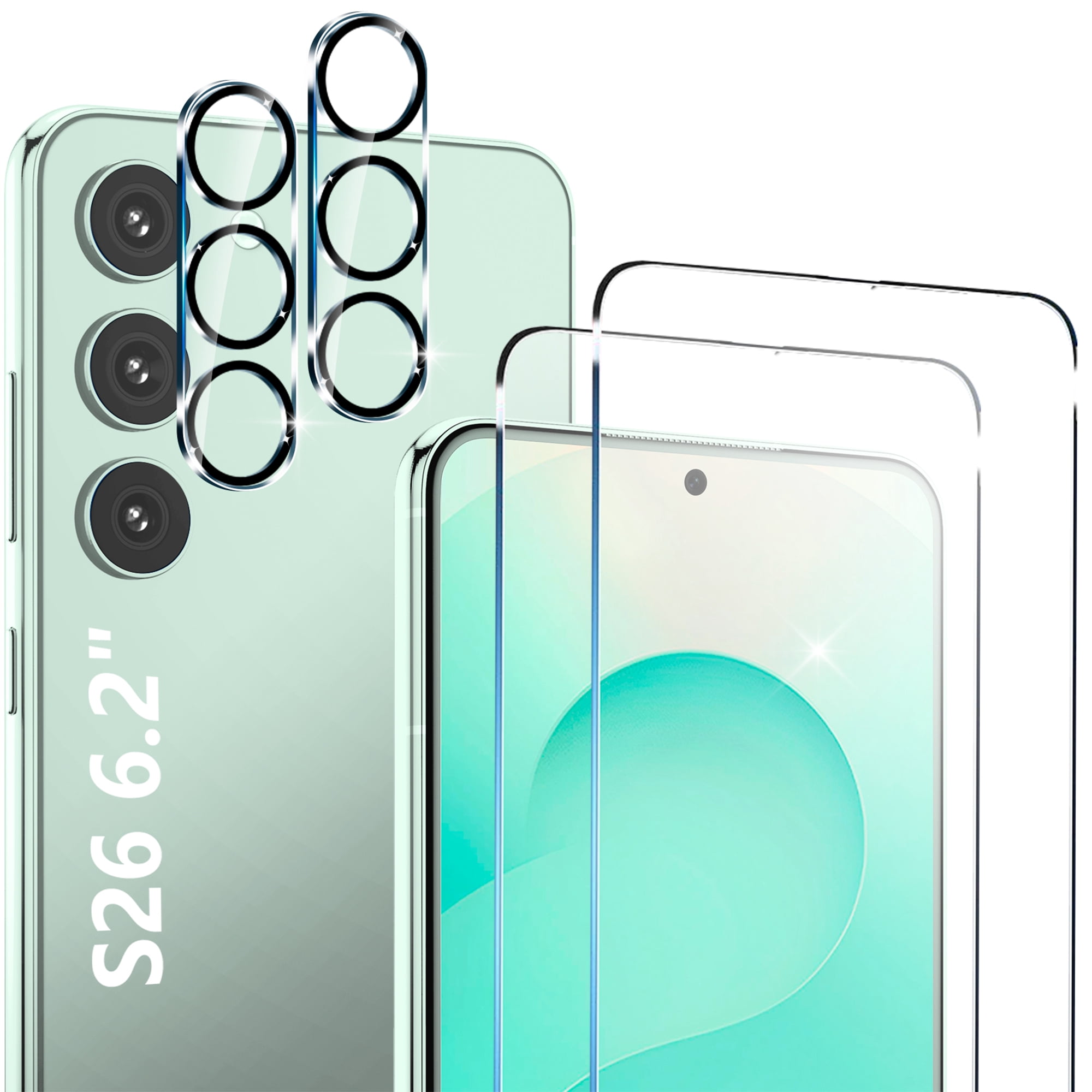 Samsung Galaxy S26 Screen Protector Set: 2-Pack 9H Tempered Glass ...