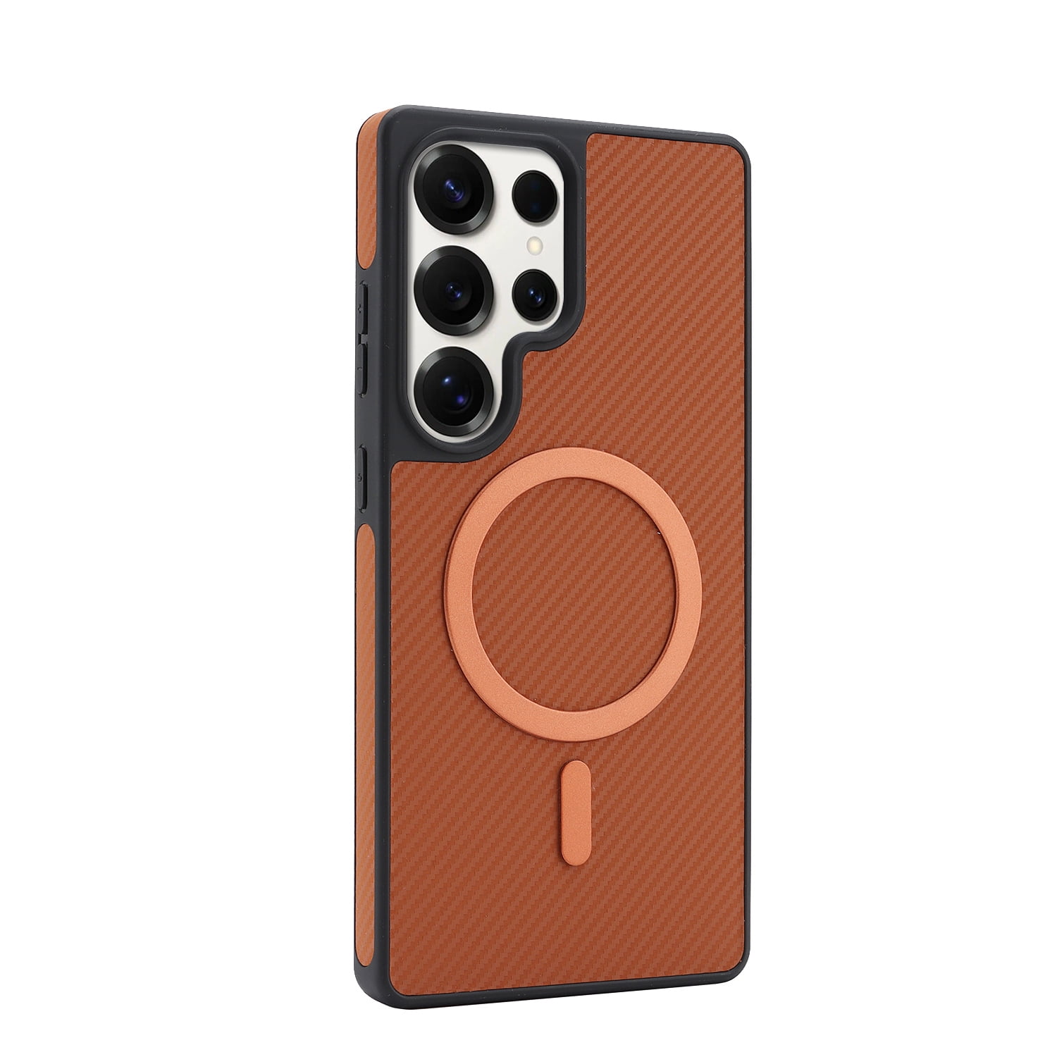 For Samsung Galaxy S26 Ultra Phone Case,Fiber Pattern PU Leather Back ...