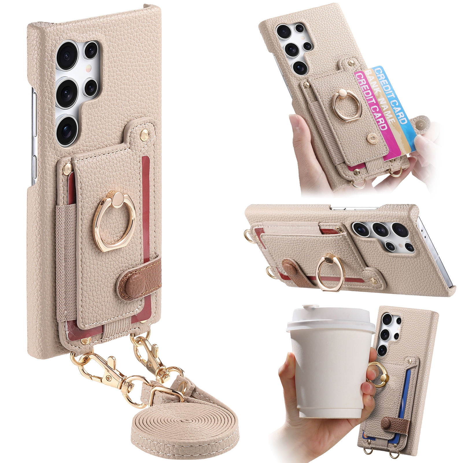 for Samsung Galaxy S26 Ultra Wallet Case with Elastic Card Holder & 360 ...