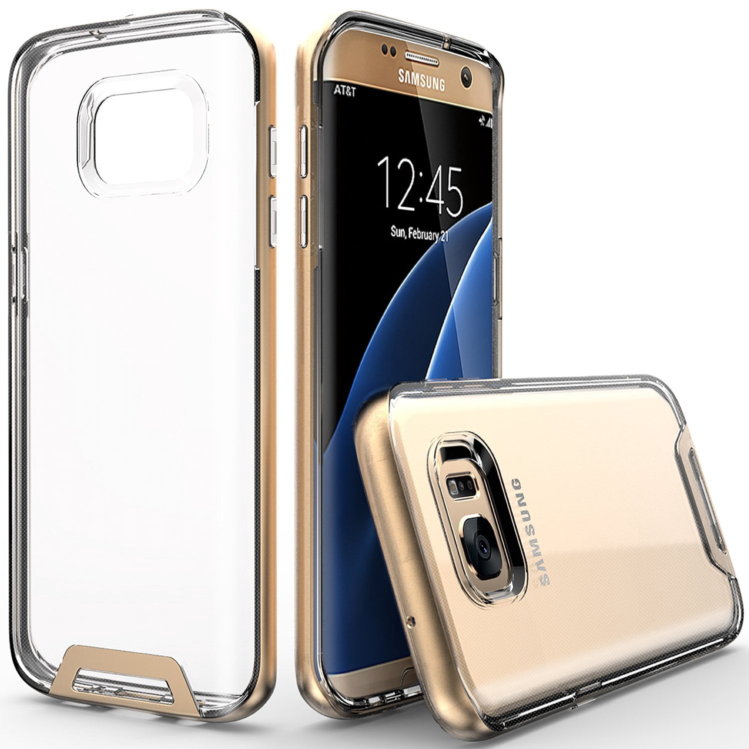 Samsung Galaxy S7 Edge Clear Transparent Premium Case - Champaign Gold ...