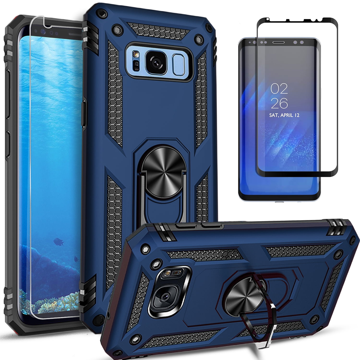 Samsung Galaxy S8 Plus Case ,With [Tempered Glass Screen Protector ...