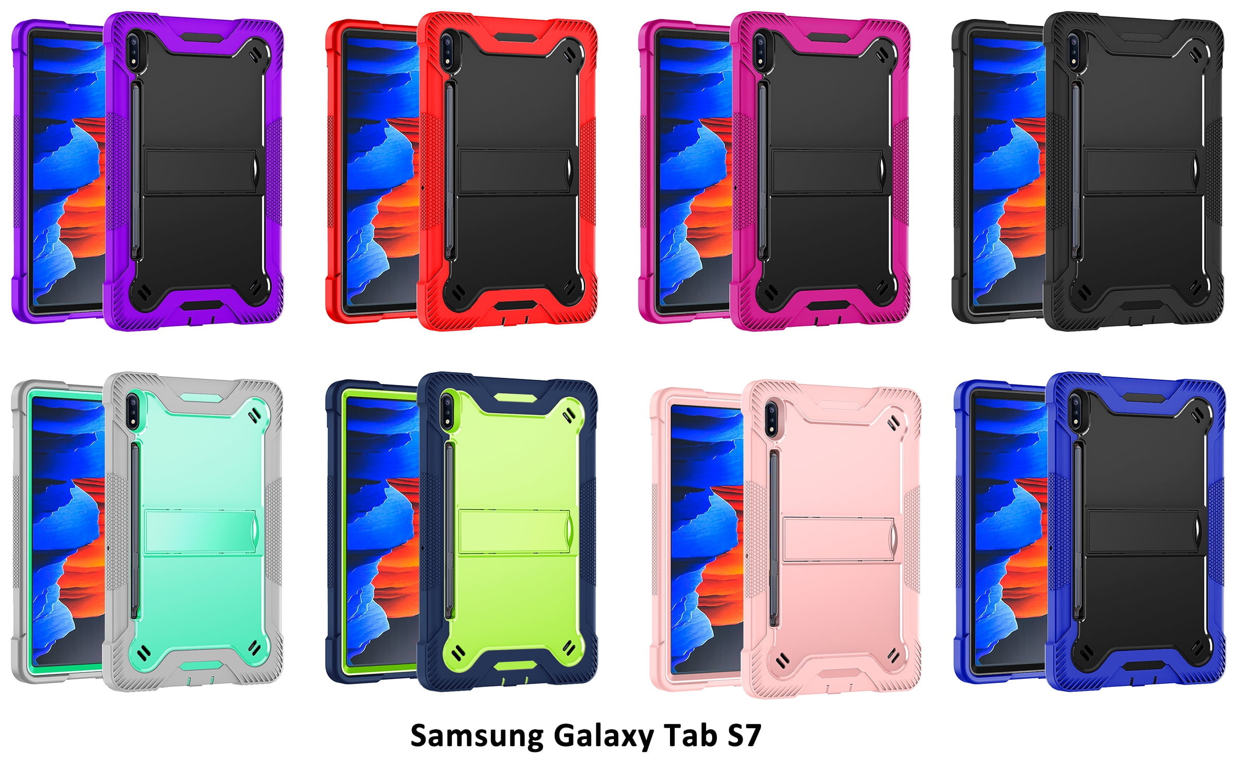 Samsung Galaxy Tab S7 Case, T870 Kickstand, Solid Impact Protective ...