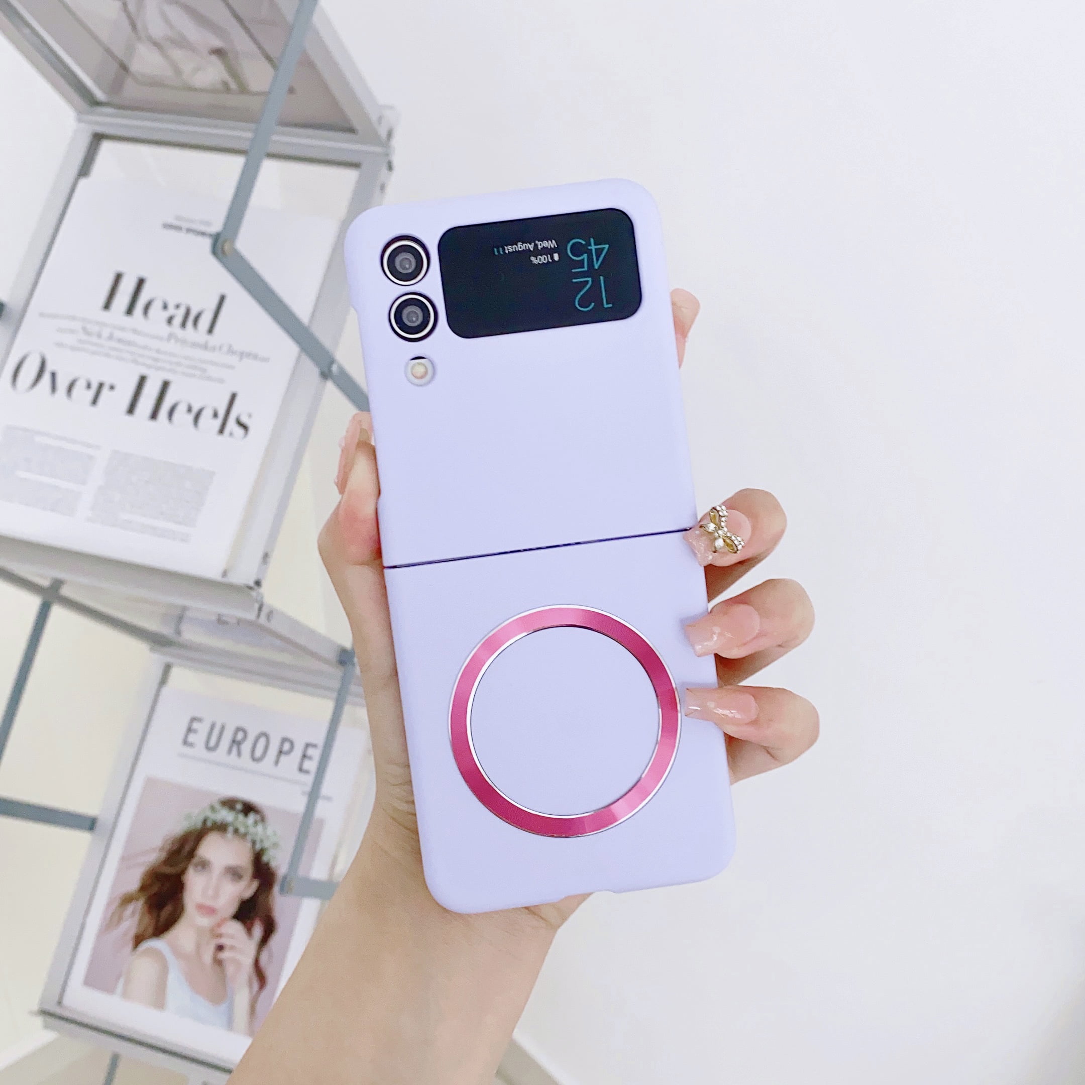 for Samsung Galaxy Z Flip 3 5G Matte Case, Compatible with MagSafe Shockproof Ultra Thin Hard PC ...