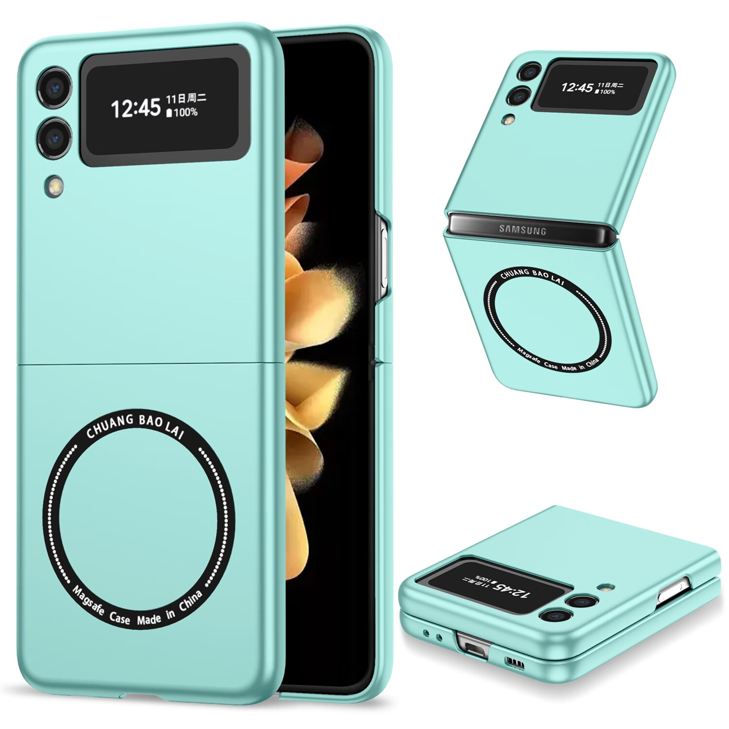 for Samsung Galaxy Z Flip 3 6.7" Folding Case, Rugged PC Case with ...