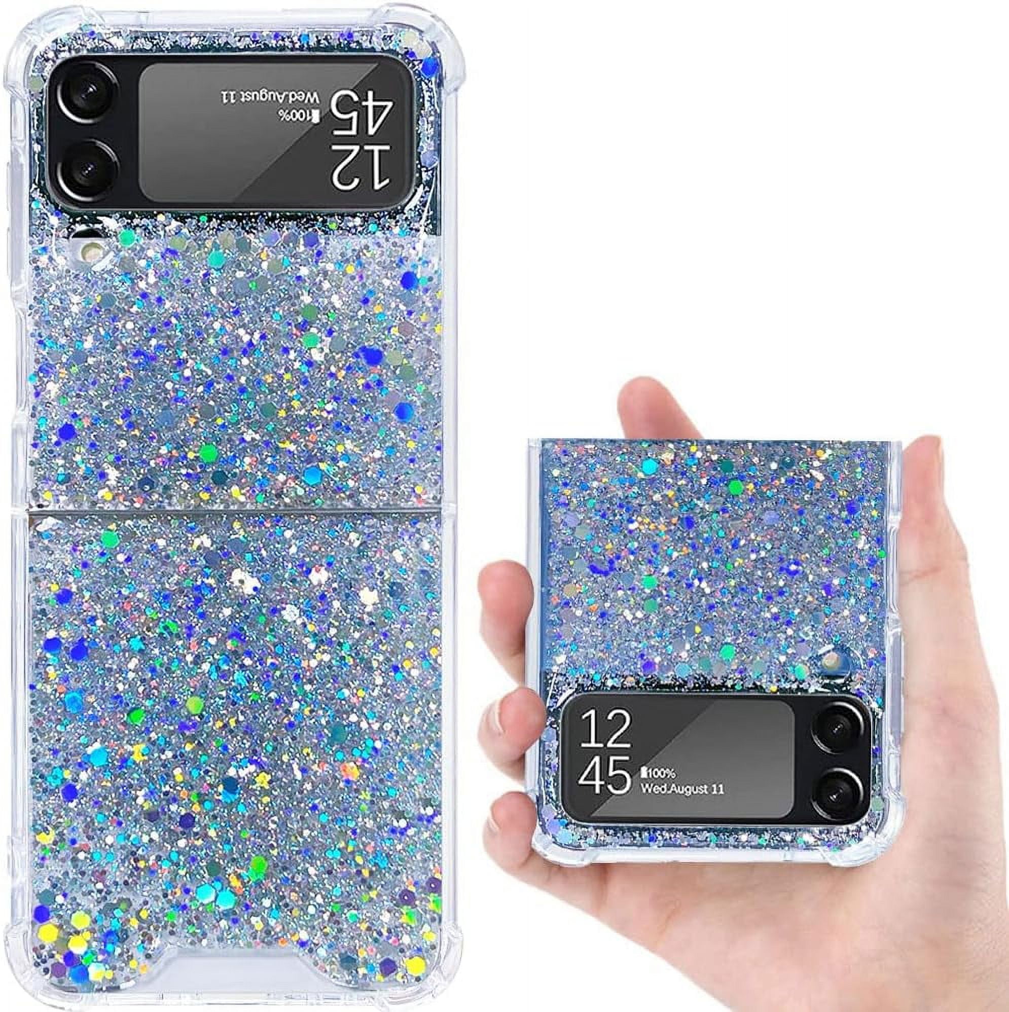 for Samsung Galaxy Z Flip 3 Case Cute Glitter Clear with Design Bling ...