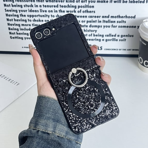 for Samsung Galaxy Z Flip 3 Case [Ring ＆ Stand 2 in 1] [Hinge ...
