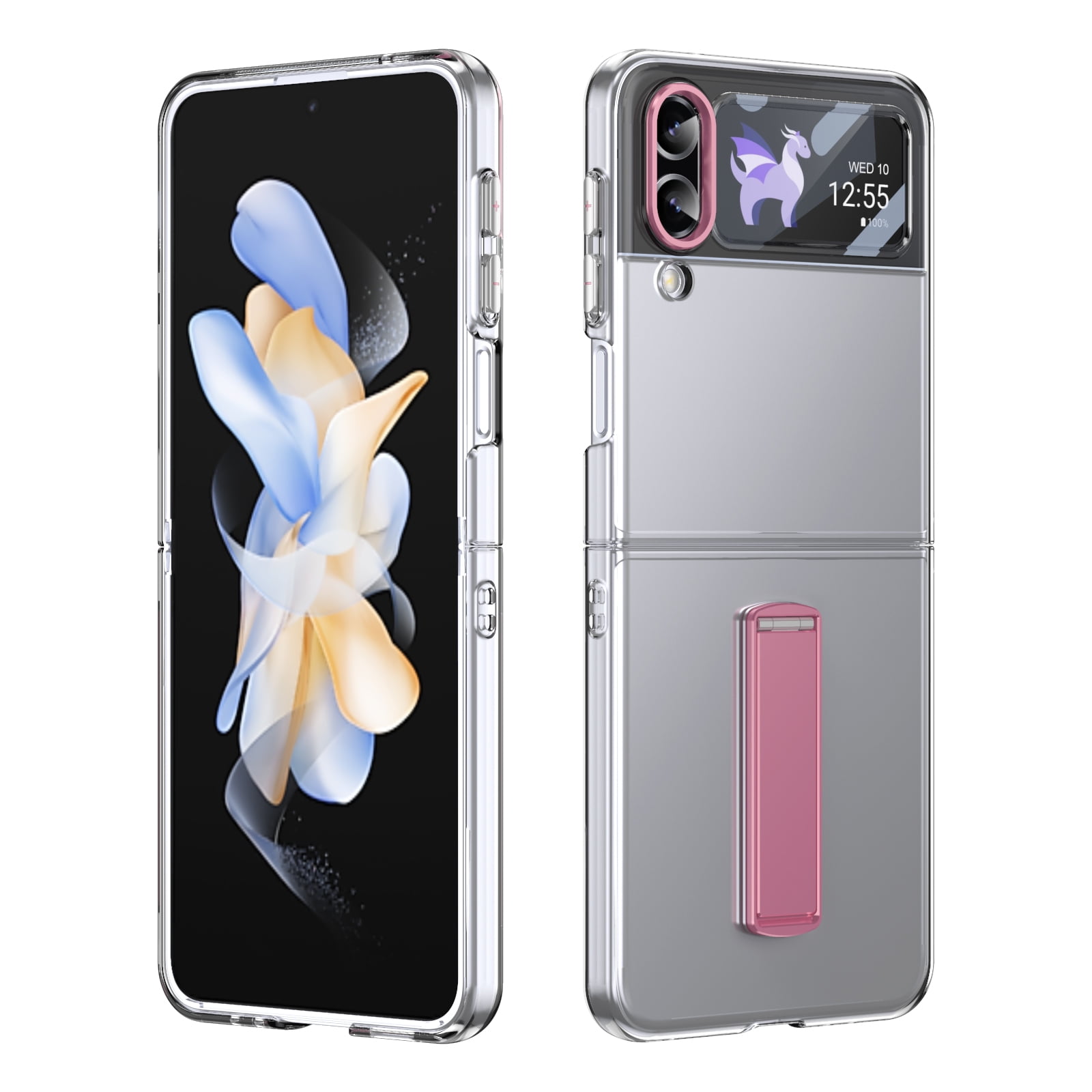 for Samsung Galaxy Z Flip 3 Case, Scratch Resistant Clear Glass Front ...