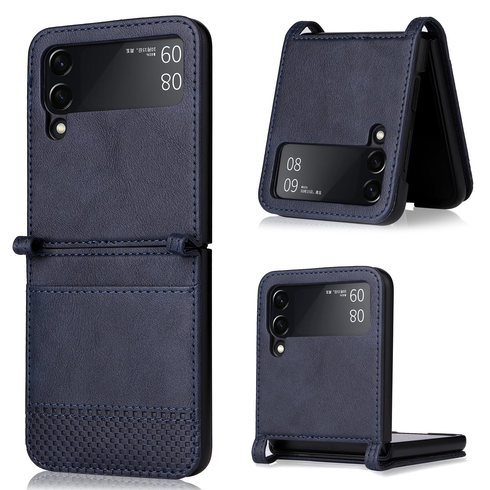 for Samsung Galaxy Z Flip 3 Case, Wallet PC Hard Shockproof Back Cover ...