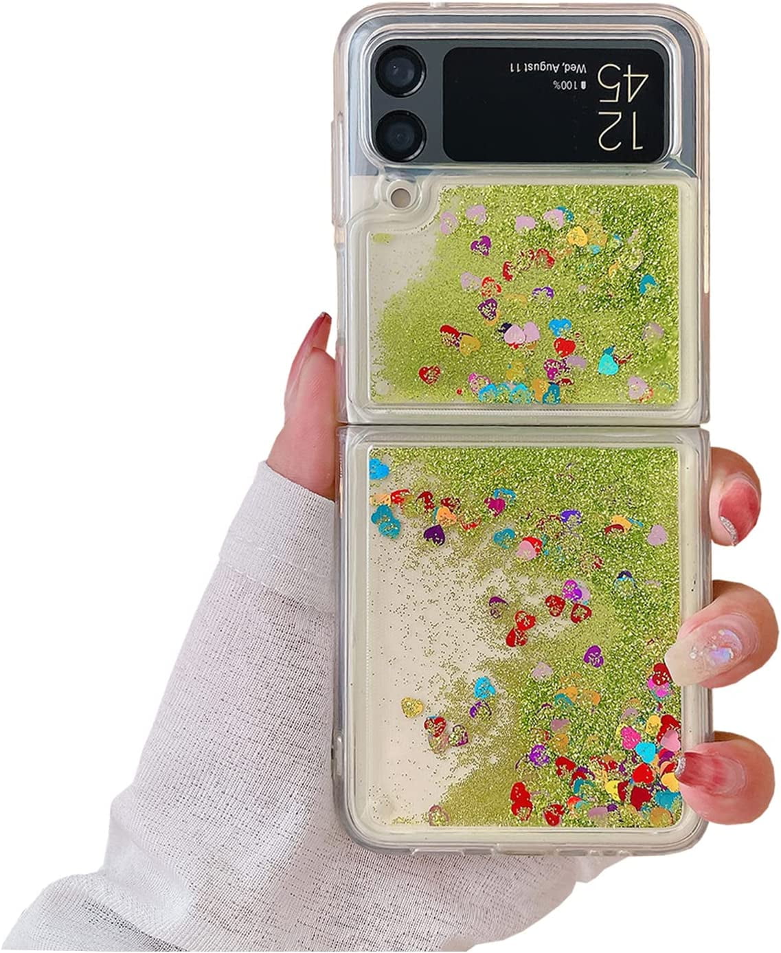 for Samsung Galaxy Z Flip 4 2022 Case,Glitter Case for Z Flip 4 Liquid Bling Sparkle Luxury ...