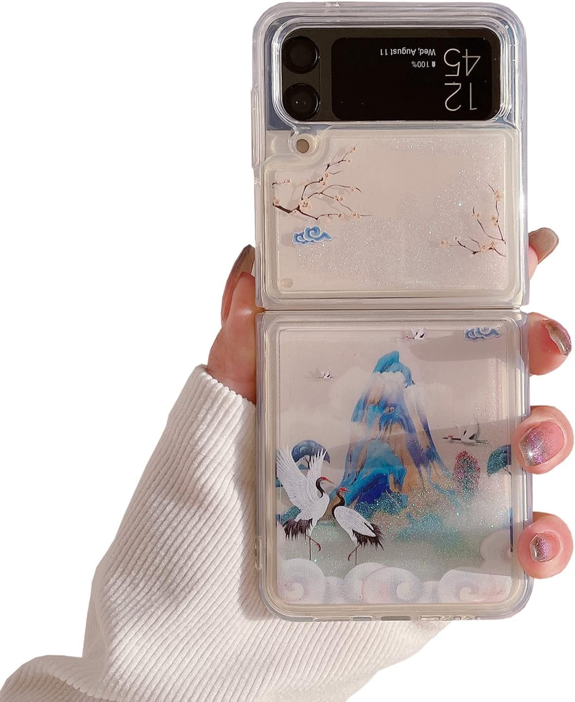 for Samsung Galaxy Z Flip 4 5G 2022 Case,Glitter Case Liquid Bling ...