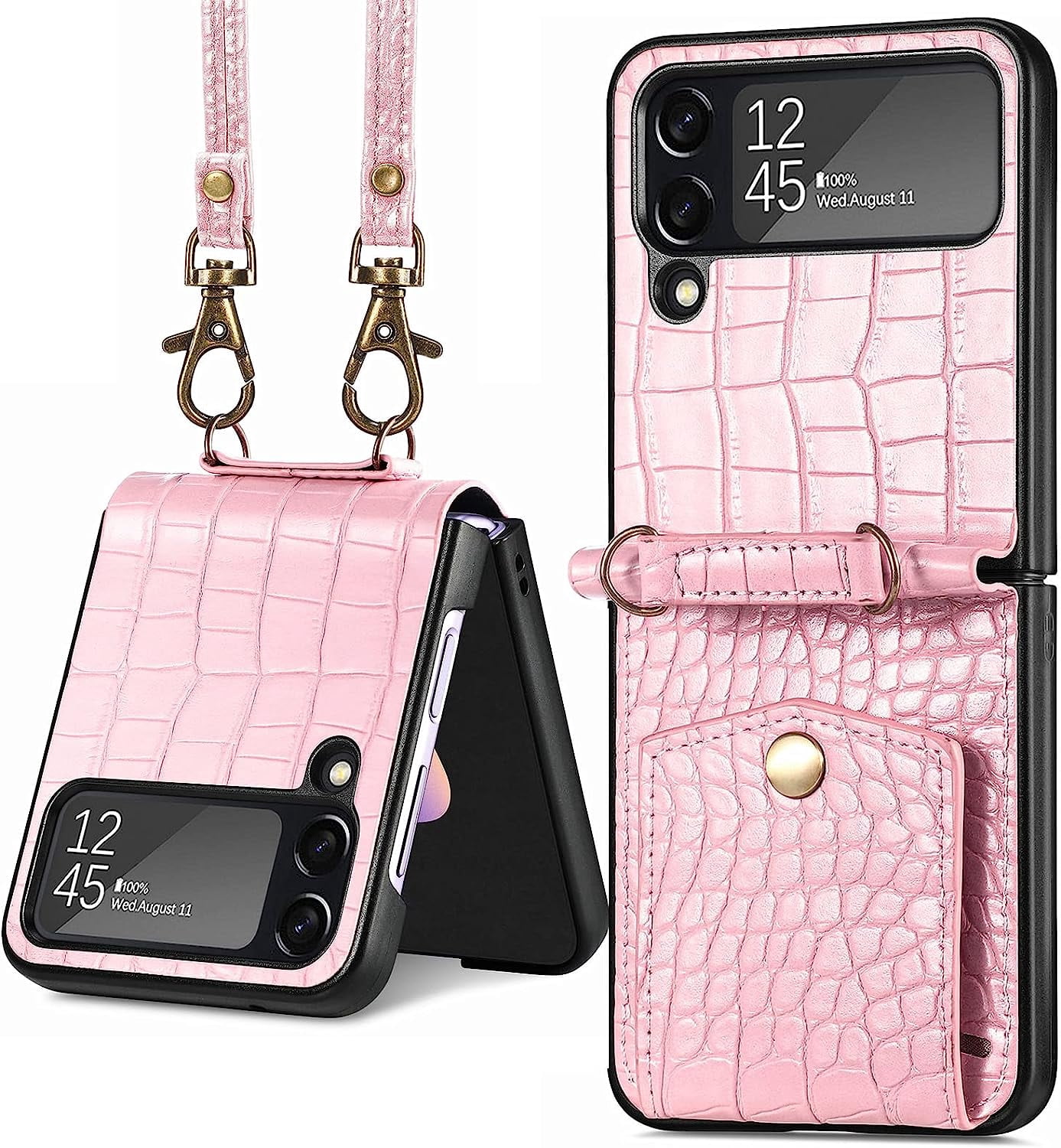 For Samsung Galaxy Z Flip 4 5G 2022 Wallet Case, Cute Luxury Business ...