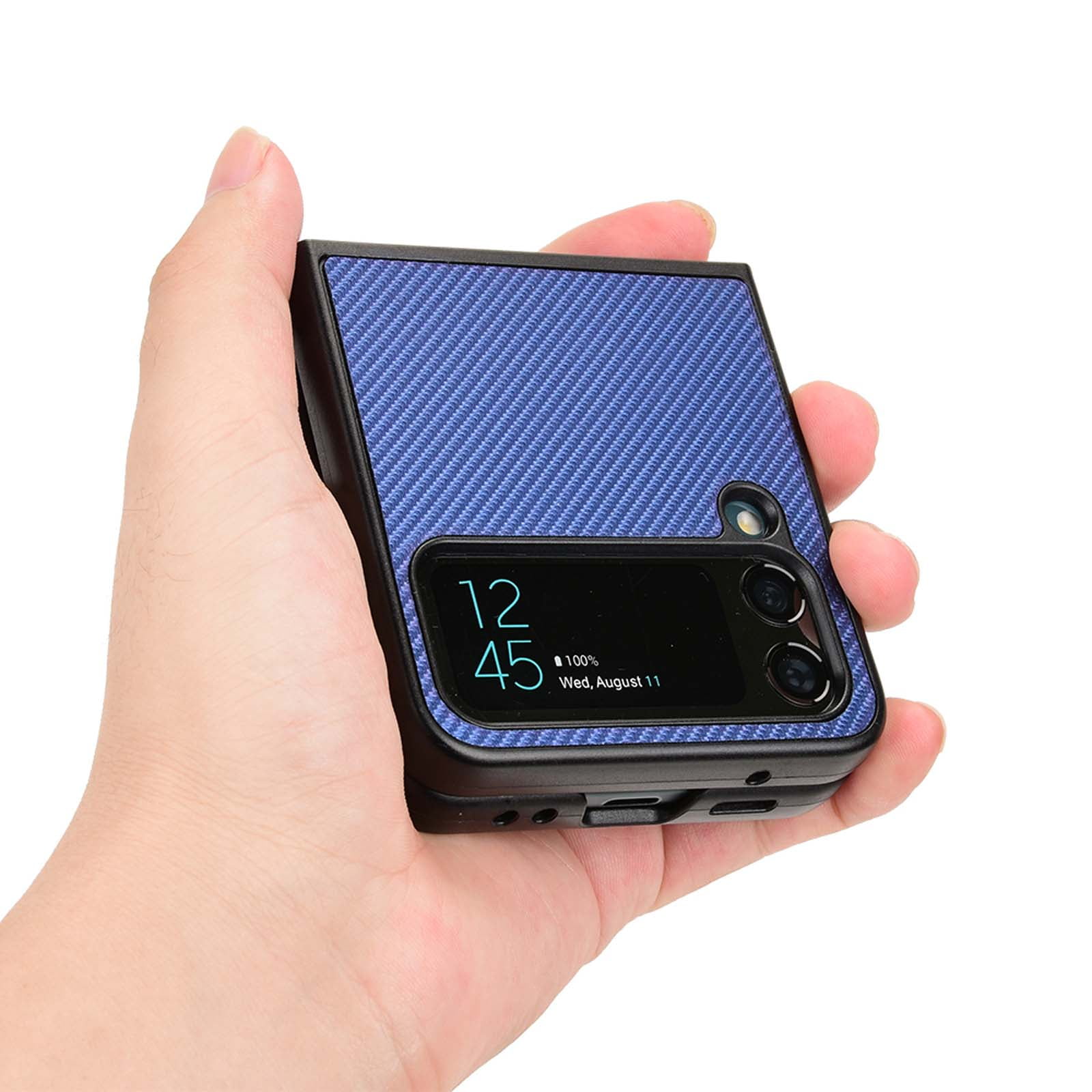 for Samsung Galaxy Z Flip 4 Case with Carbon Fibre Texture, Shockproof ...