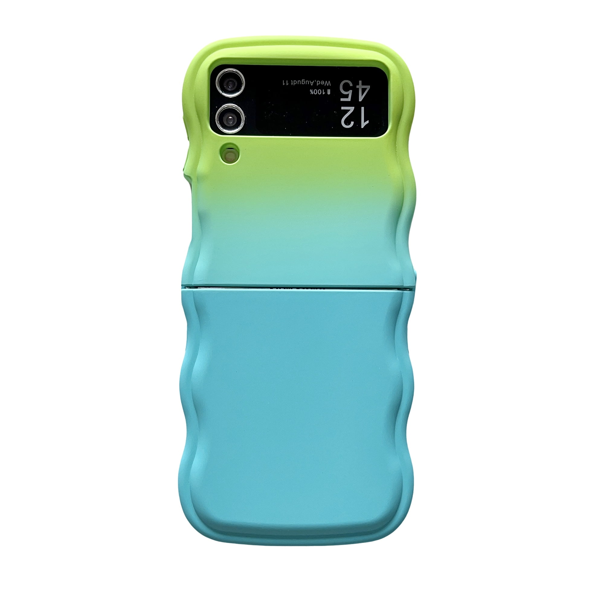 for Samsung Galaxy Z Flip 4 Soft Silicone Case, Gradient Color Curly ...