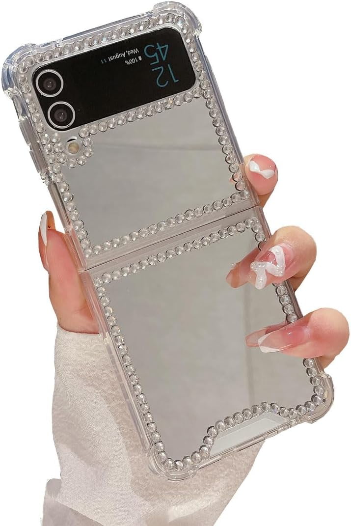 for Samsung Galaxy Z Flip 5 Case 3D Glitter Sparkle Bling Mirror Case ...