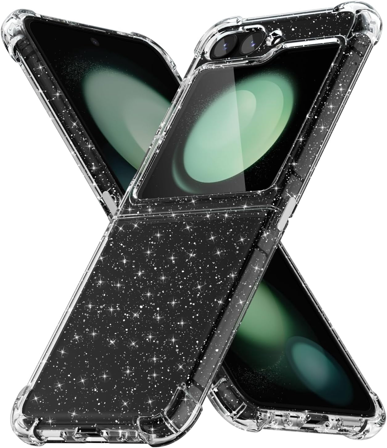 for Samsung Galaxy Z Flip 5 Case Clear Glitter, Cute Sparkle Bling ...