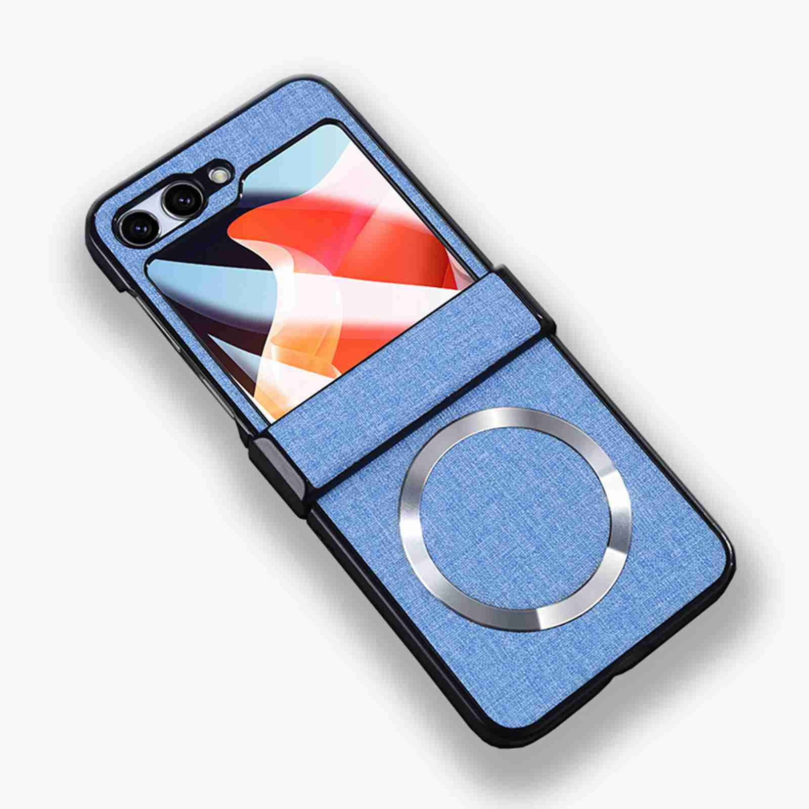 for Samsung Galaxy Z Flip 5 Case, Fabric Back + PC Frame, Luxury ...