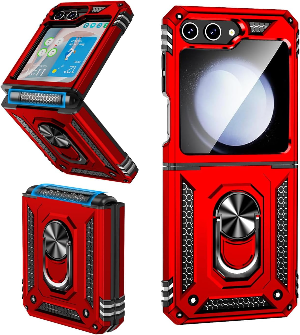 for Samsung Galaxy Z Flip 5 Case with Hinge Protection and 360°Rotate ...