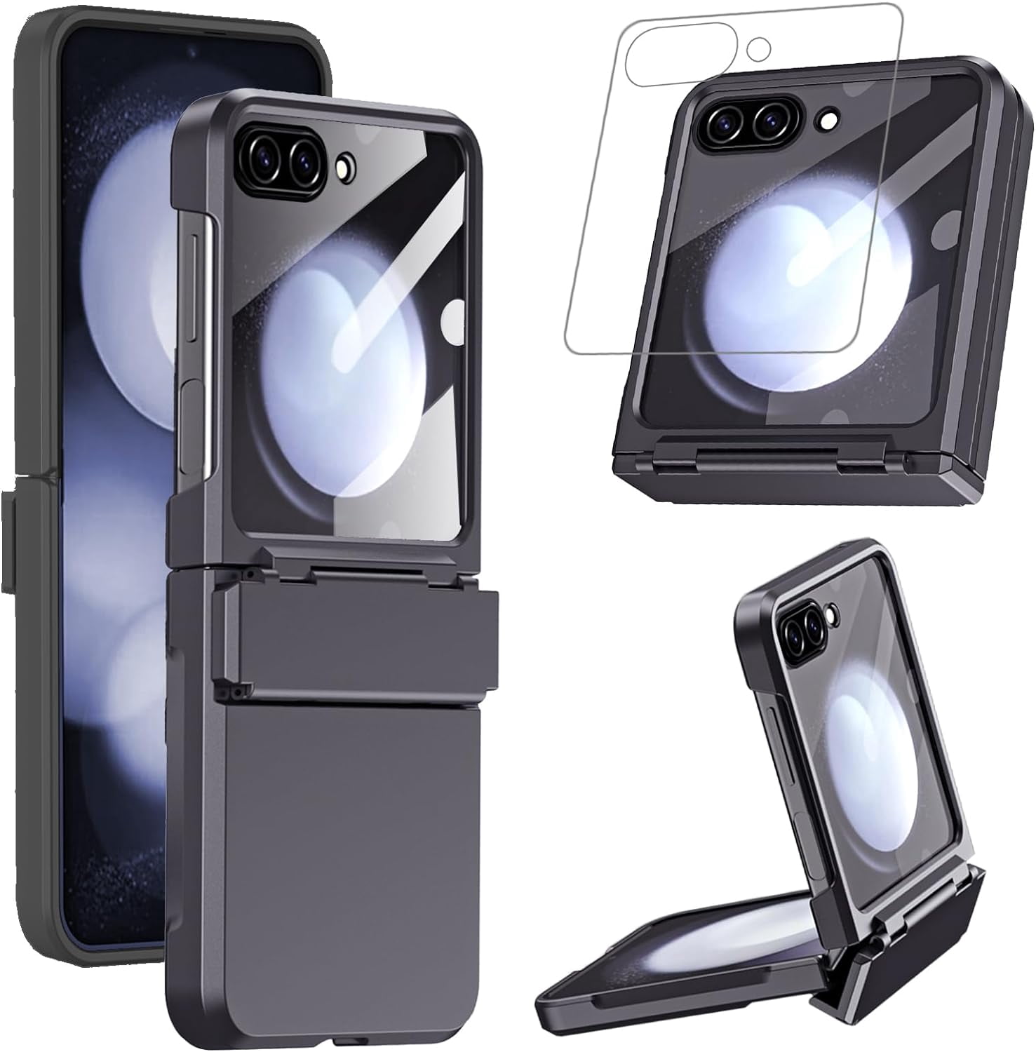 for Samsung Galaxy Z Flip 5 Slim Case, [Integrated Screen Protector ...