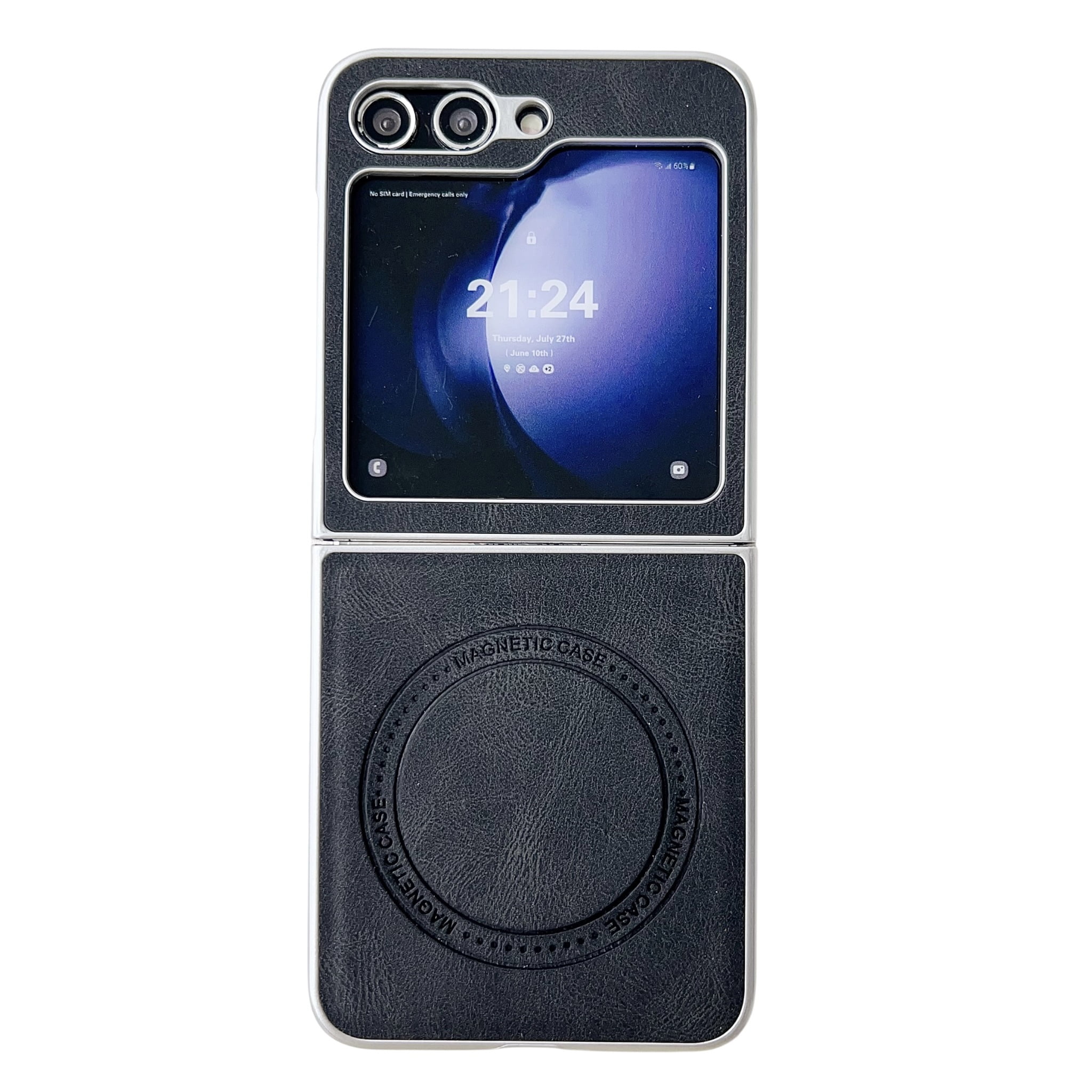 for Samsung Galaxy Z Flip 6 5G Leather Case, [Compatible with MagSafe ...