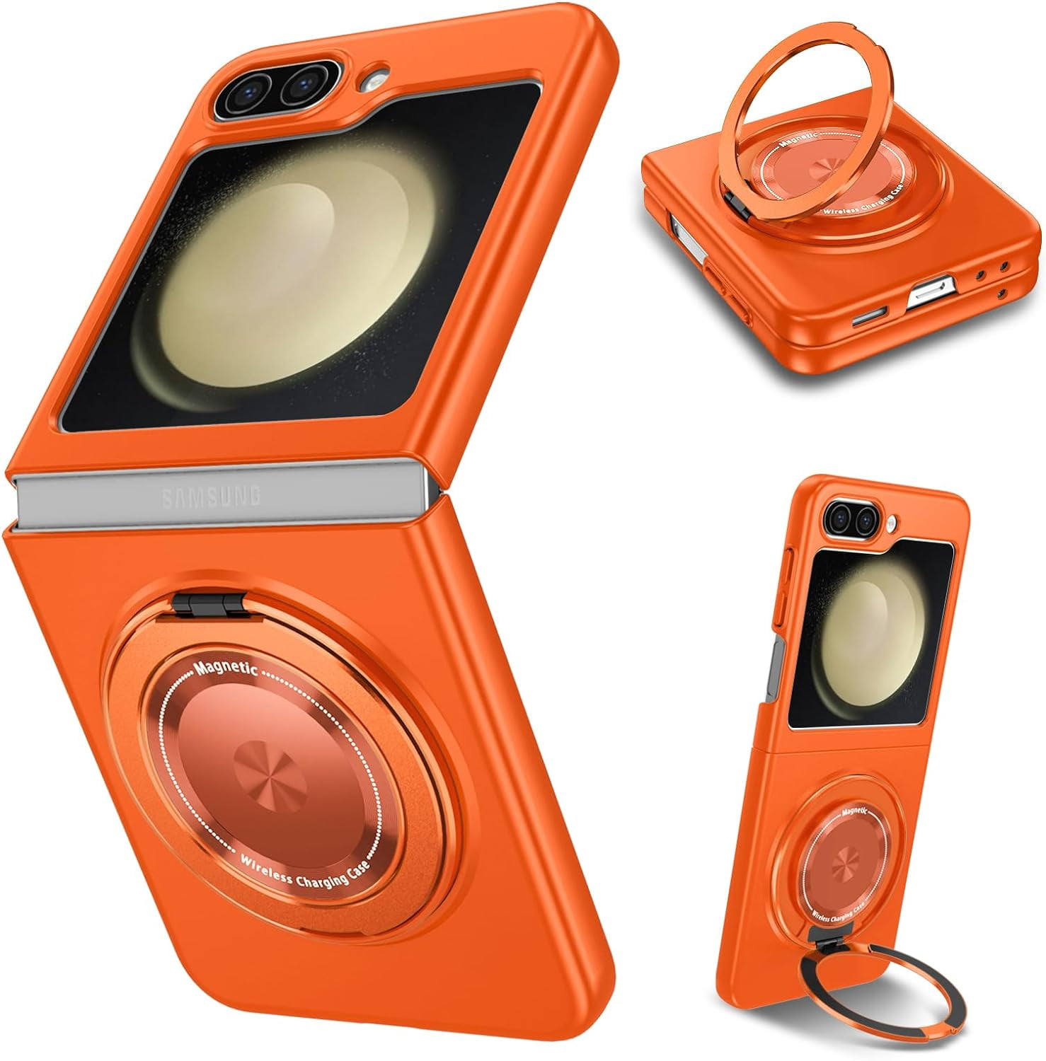 for Samsung Galaxy Z Flip 6 Case with 360° Rotatable Magnetic Ring ...