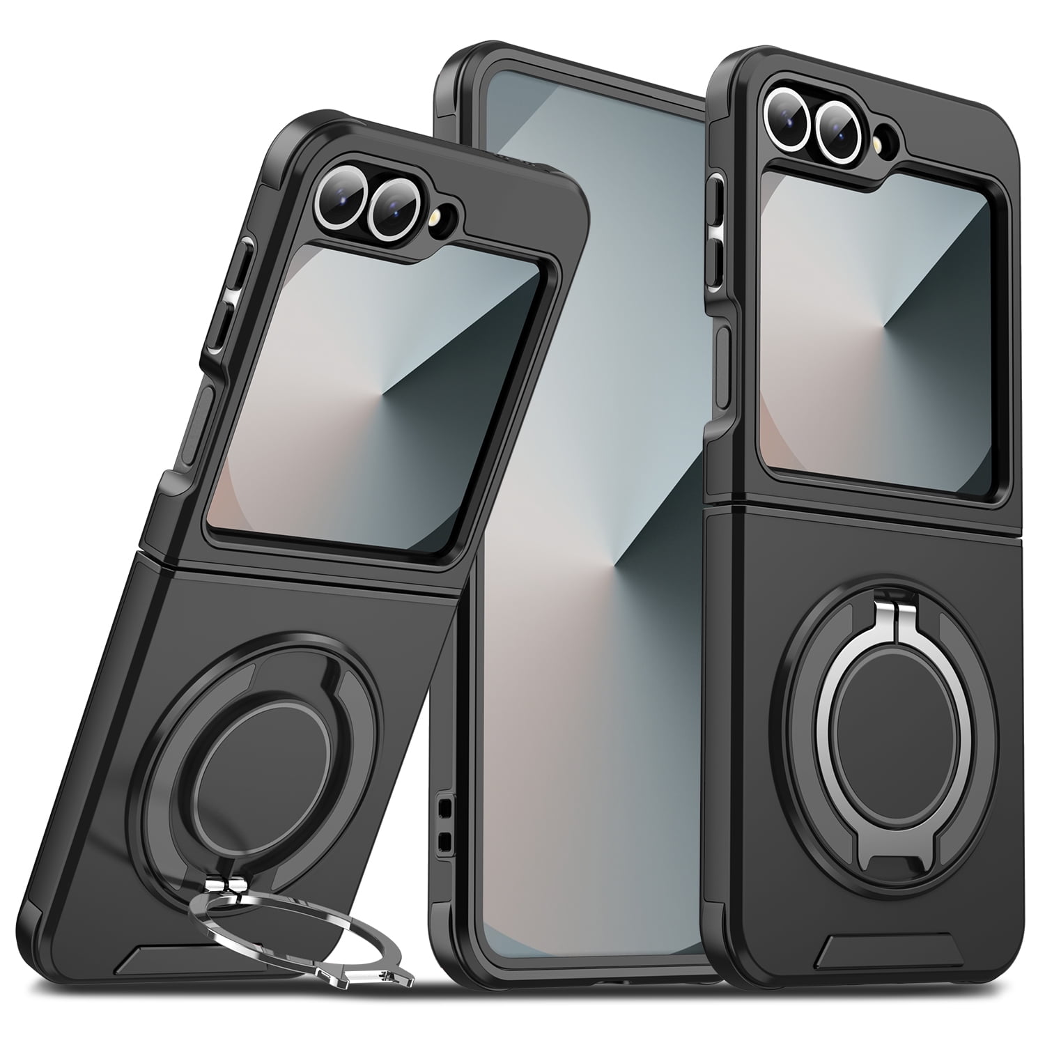 for Samsung Galaxy Z Flip 6 Case Magnetic Built in Stand & Ring Holder ...