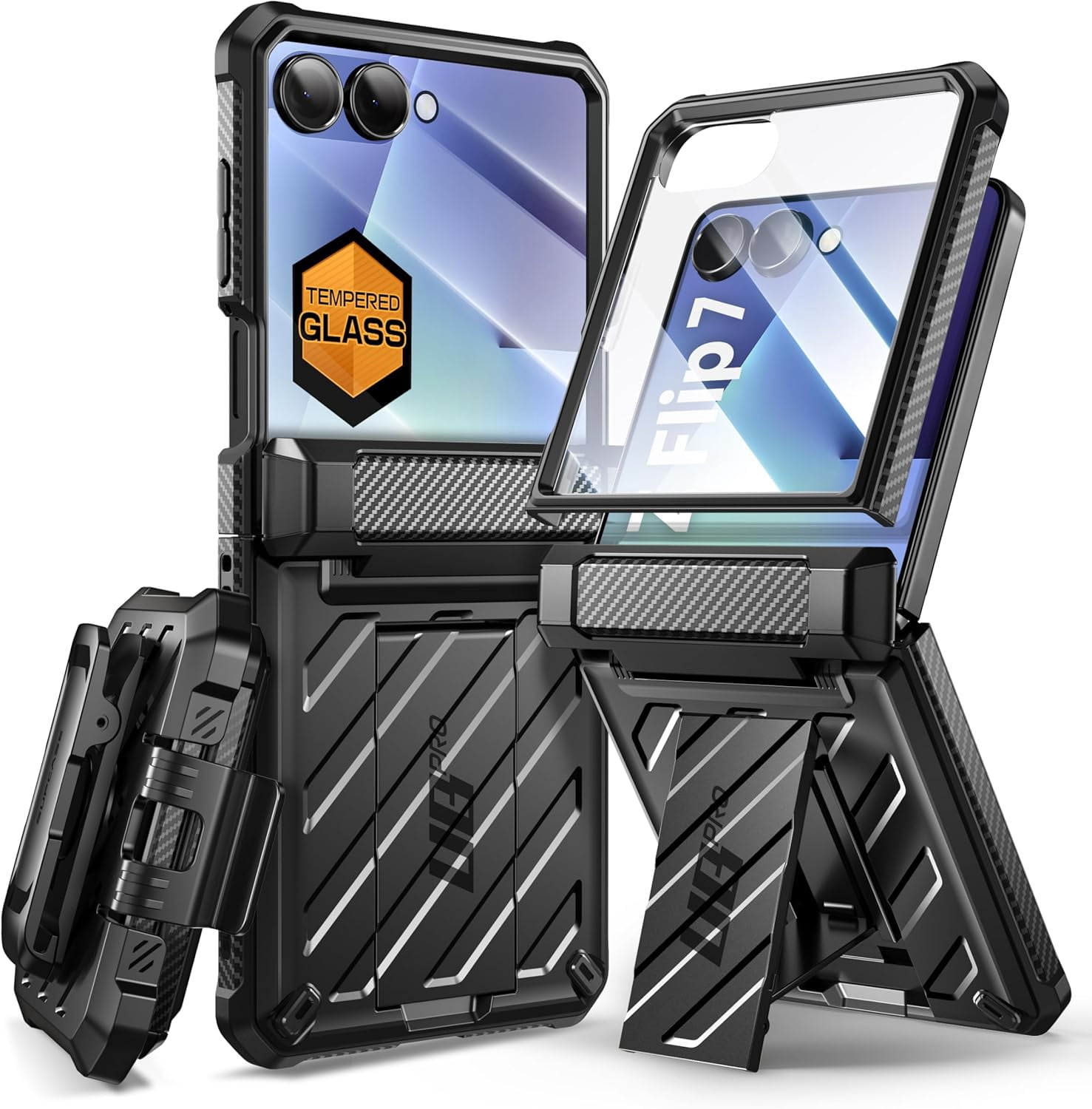 for Samsung Galaxy Z Flip 7 Case with Built-in Stand & Belt-Clip ...